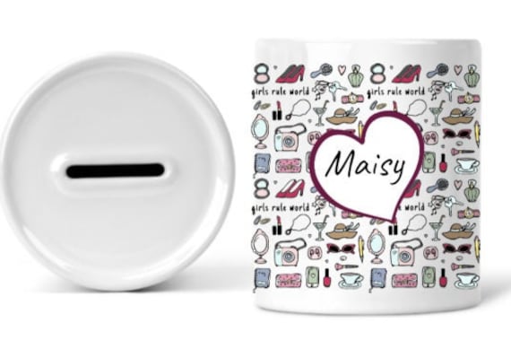 Personalised Teenage Girls Money Box. Make up Savings. Shoes | Etsy