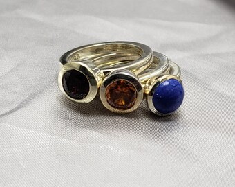 Bezel set stone ring | Etsy