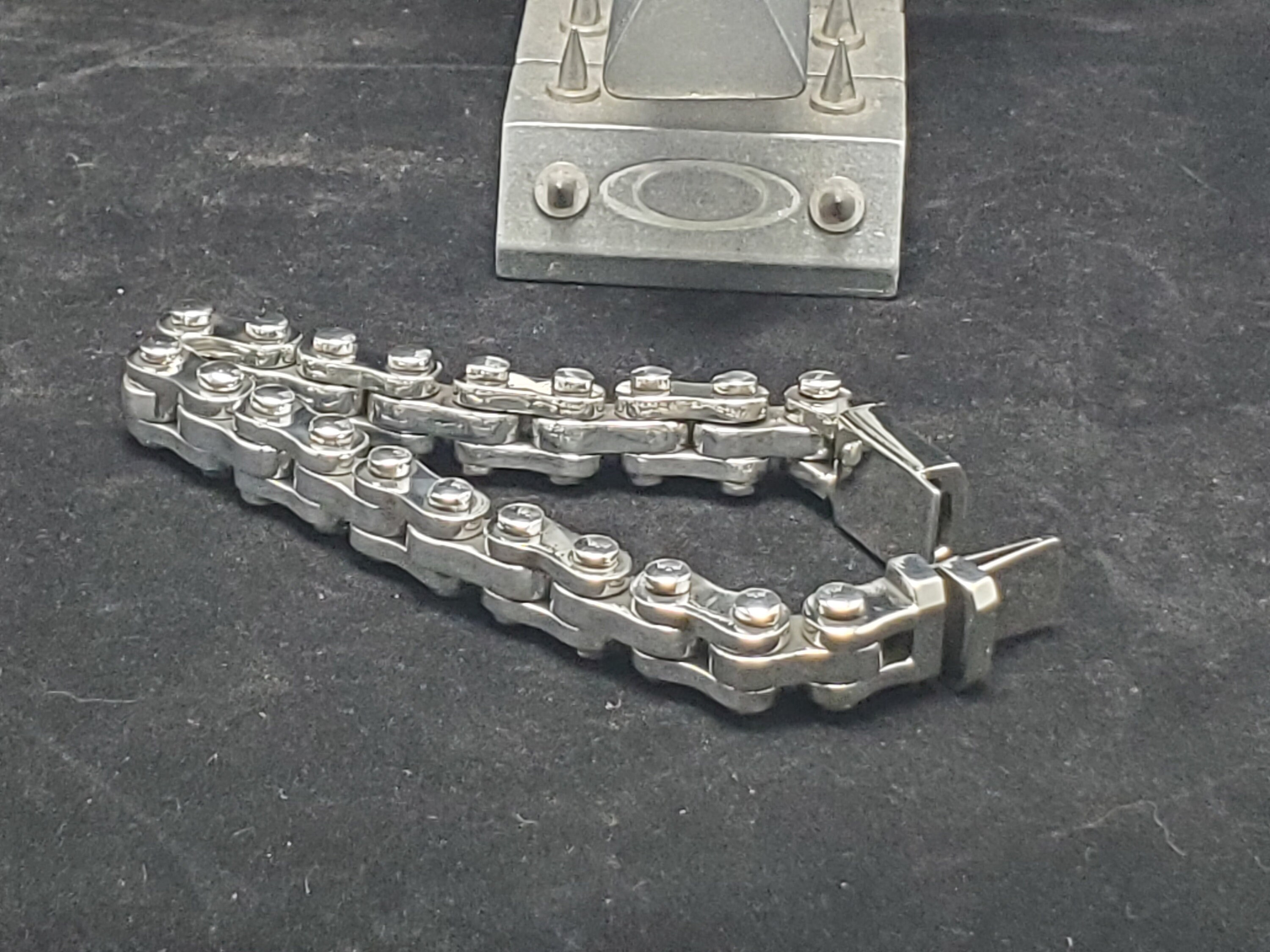Sterling Silver Bracelet Bike Chain Style Hand Made 145.00 | Etsy