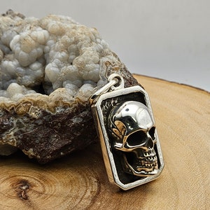 Big Dog Tag Pendant, Big Memento Mori Design, Hexagonal Shape,skull ...