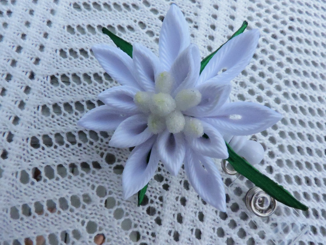 Austrian Edelweiss Flower. Nurse Badge Reel, Retractable Name Badge - Etsy
