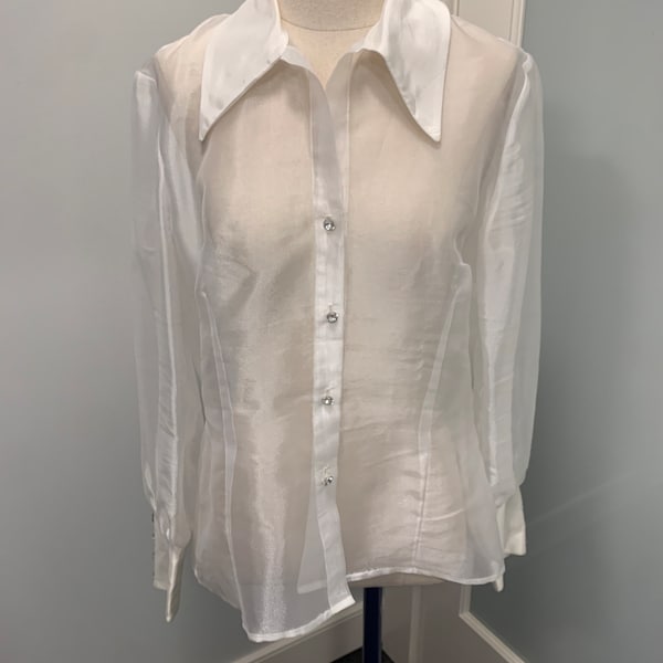 Rhinestone Button up Shirt - Etsy