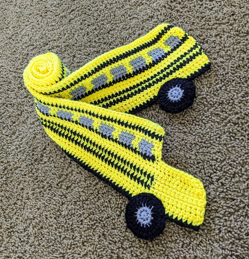 Crocheted Yellow School Bus Scarf: Teacher Appreciation Gift - Etsy