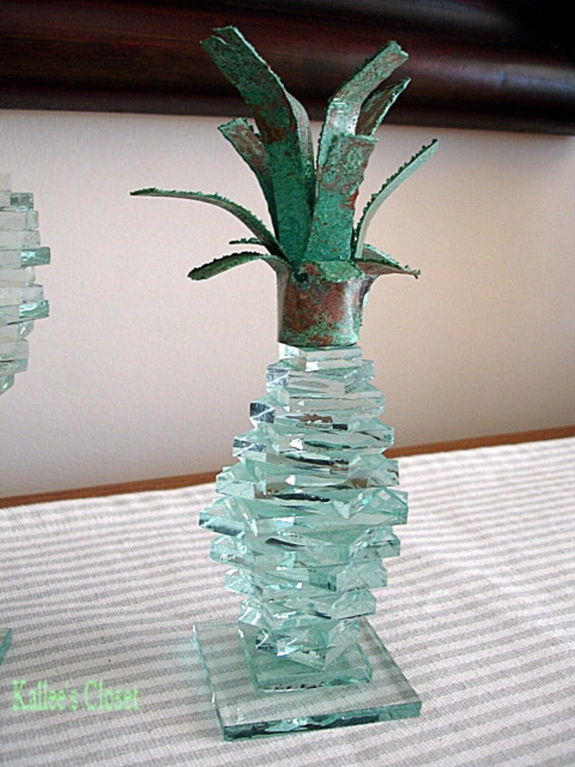VTG 80's Cut Stacked Pineapple Glass Art Deco Sculpture Figure - Etsy ...