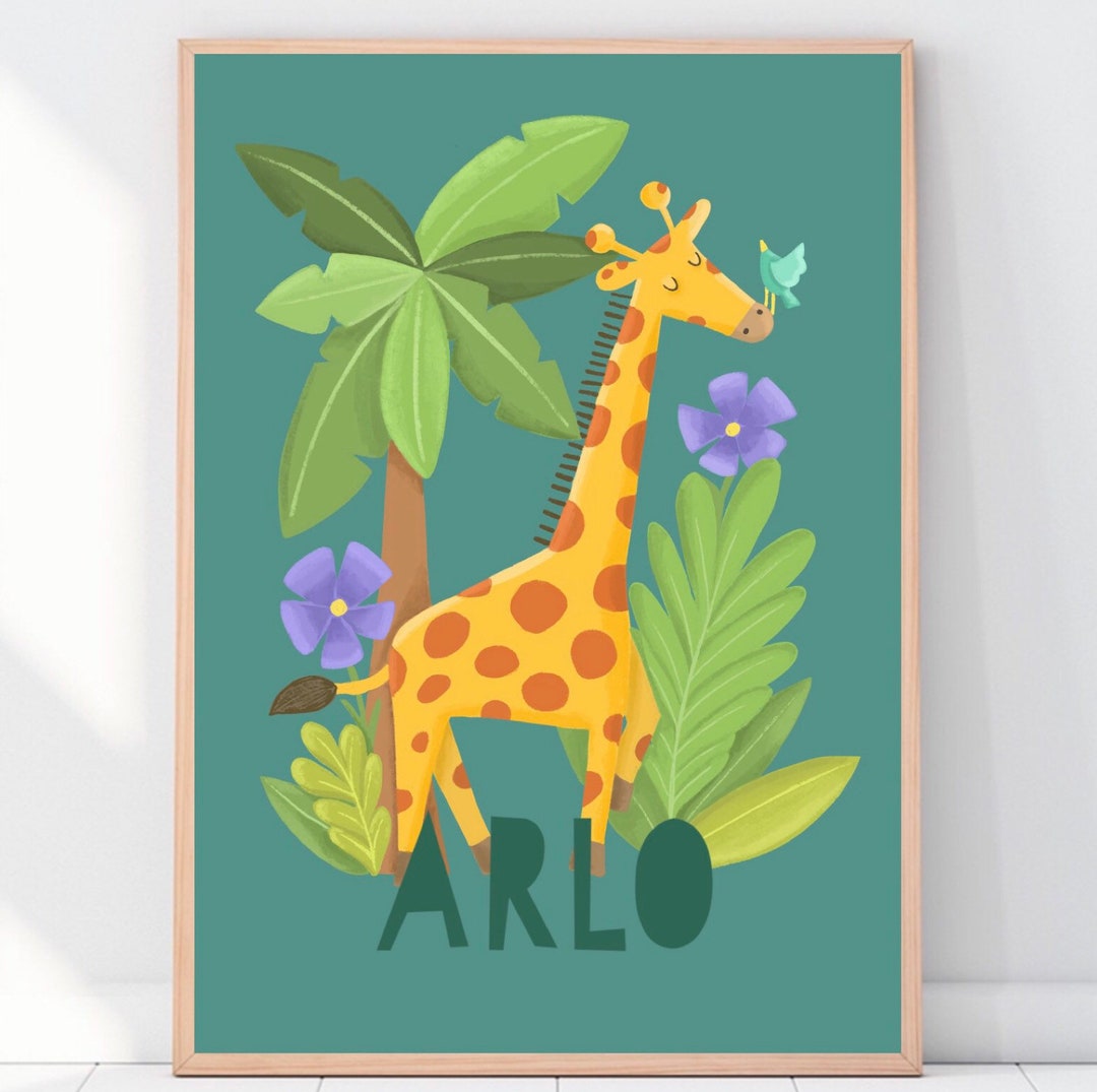 Jungle Theme Giraffe Nursery Art - Etsy