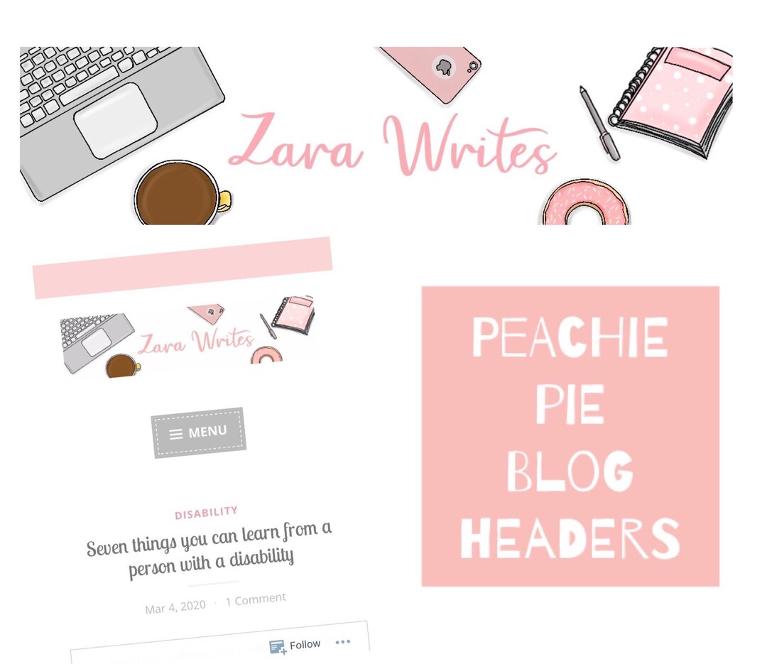 Blog Headers Personalised Blog Art Blogger Illustration Customised Blog ...
