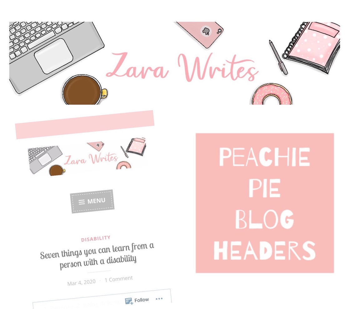 Blog Headers Personalised Blog Art Blogger Illustration | Etsy