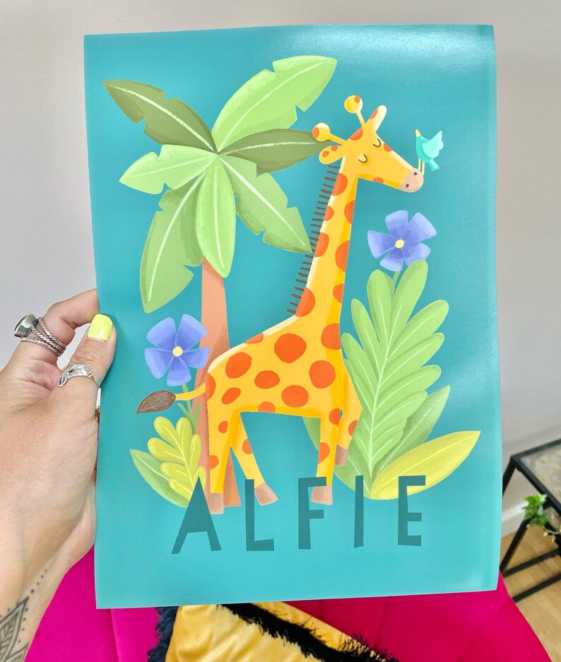 Jungle Theme Giraffe Nursery Art - Etsy