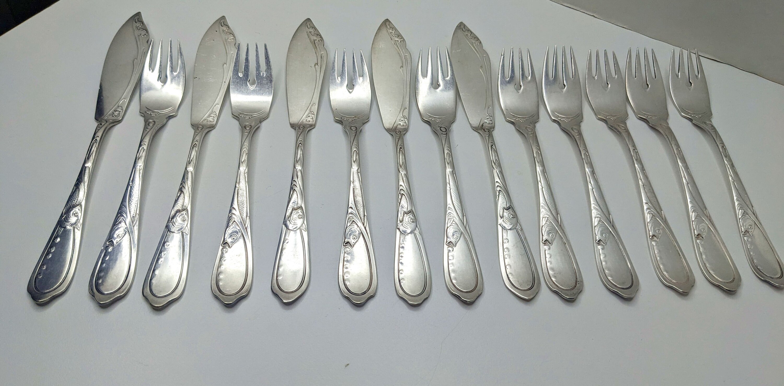 Rare Art Nouveau Silver Plated Fish Cutlery Flatware by Koch - Etsy