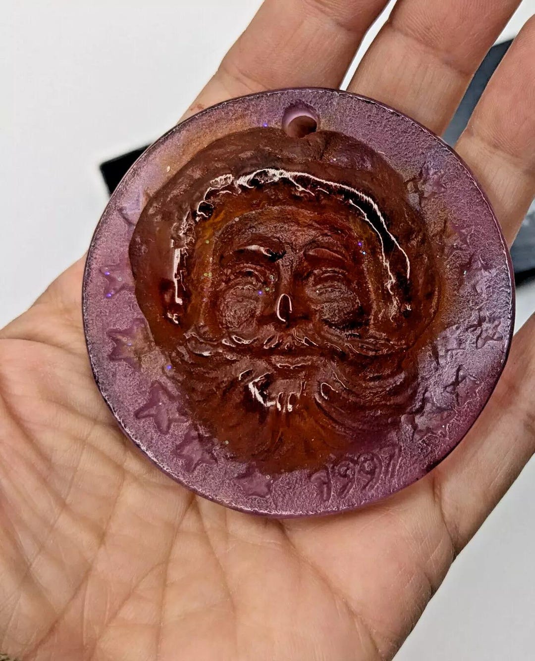 Christmas Tree Ornament Daum France Santa Claus Pate De Verre 1997 ...