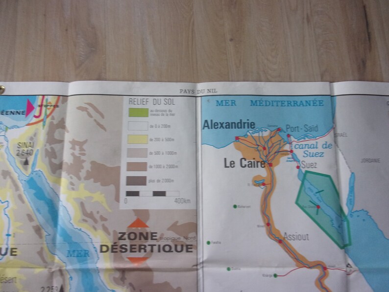 Maghreb / Nile Country Vintage School Map - Etsy
