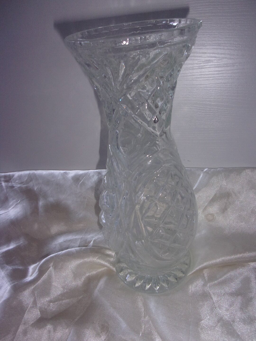 Chiseled Glass Vase - Etsy