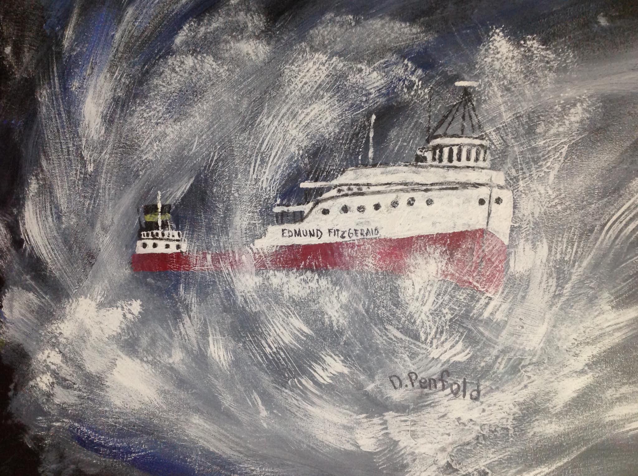 Edmond Fitzgerald Art ... Sinking of the Edmond Fitzgerald ... Original ...
