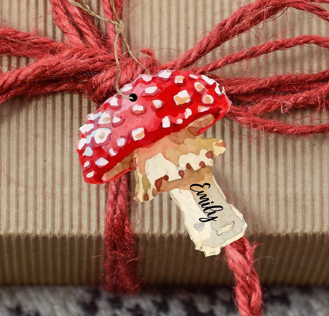 Editable Mushroom Christmas Gift Tags, Mushroom Christmas, Mushroom ...
