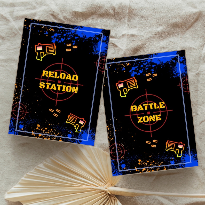 Nerf Table Sign Dart Gun Party Theme Dart Gun Birthday - Etsy