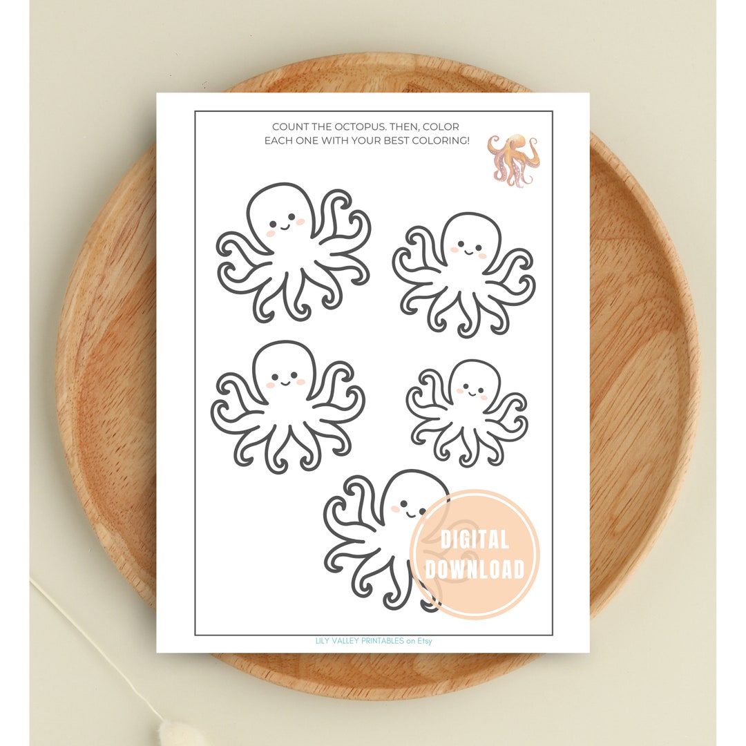 Mermaid Friends Party Coloring Page, Octopus Party Activity, Mermaid ...