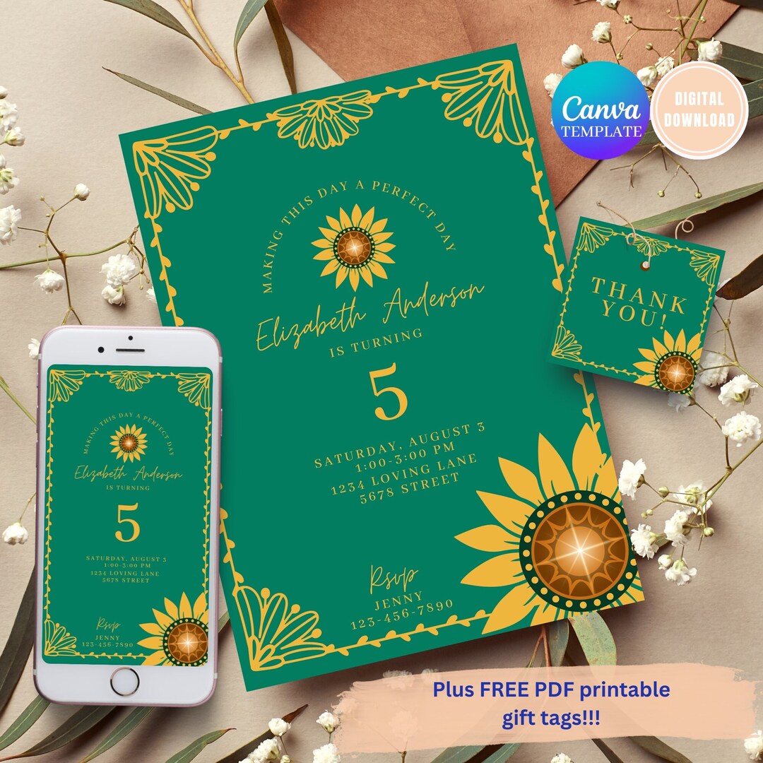 Princess Anna Sunflower Birthday Invitation (digital Download) - Etsy