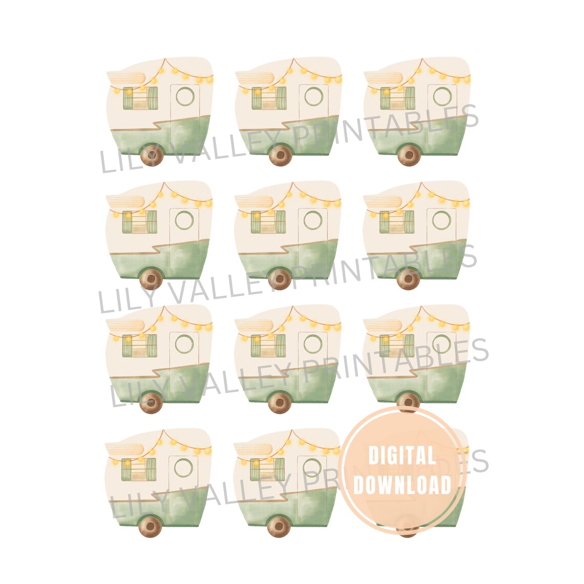 One Happy Camper Cupcake Toppers Camping Cake Topper Happy - Etsy