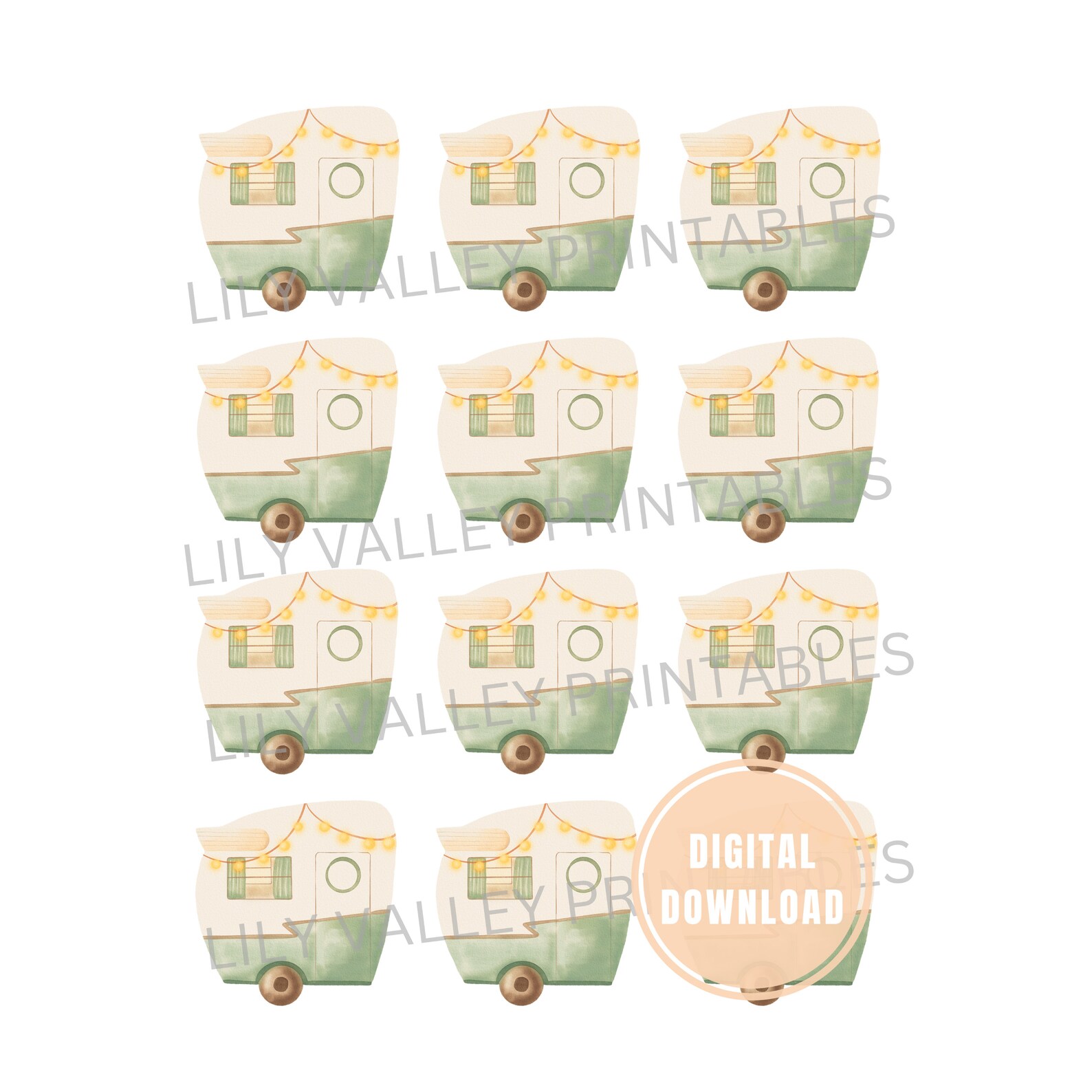 One Happy Camper Cupcake Toppers Camping Cake Topper Happy - Etsy