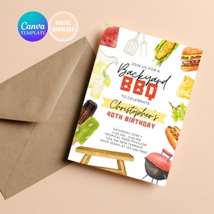 BBQ Digital Invitation Pool Party Invitation Summer Pool - Etsy