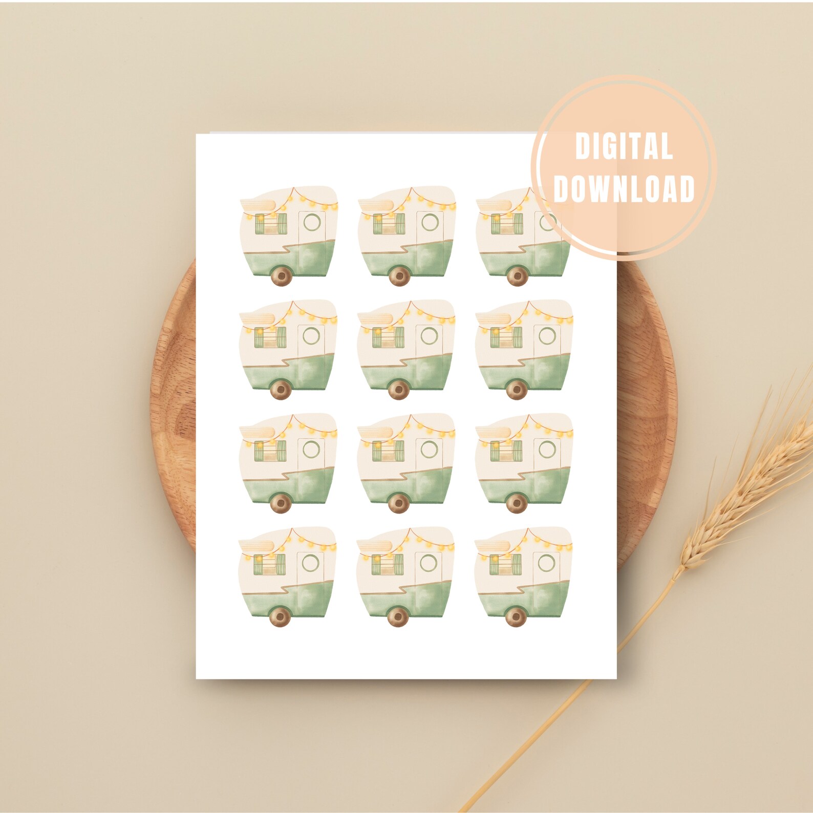 One Happy Camper Cupcake Toppers Camping Cake Topper Happy - Etsy