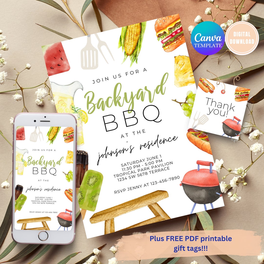 BBQ Digital Invitation, Pool Party Invitation Summer Pool Party Invite ...