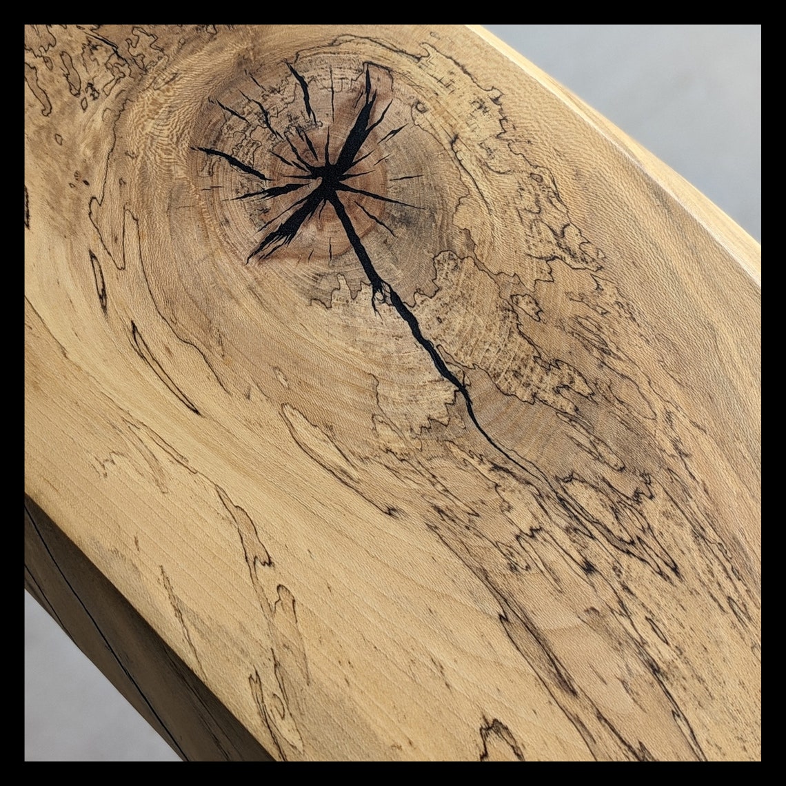 Spalted Sycamore Natural Live Edge Entryway Console Sofa Slab Table ...