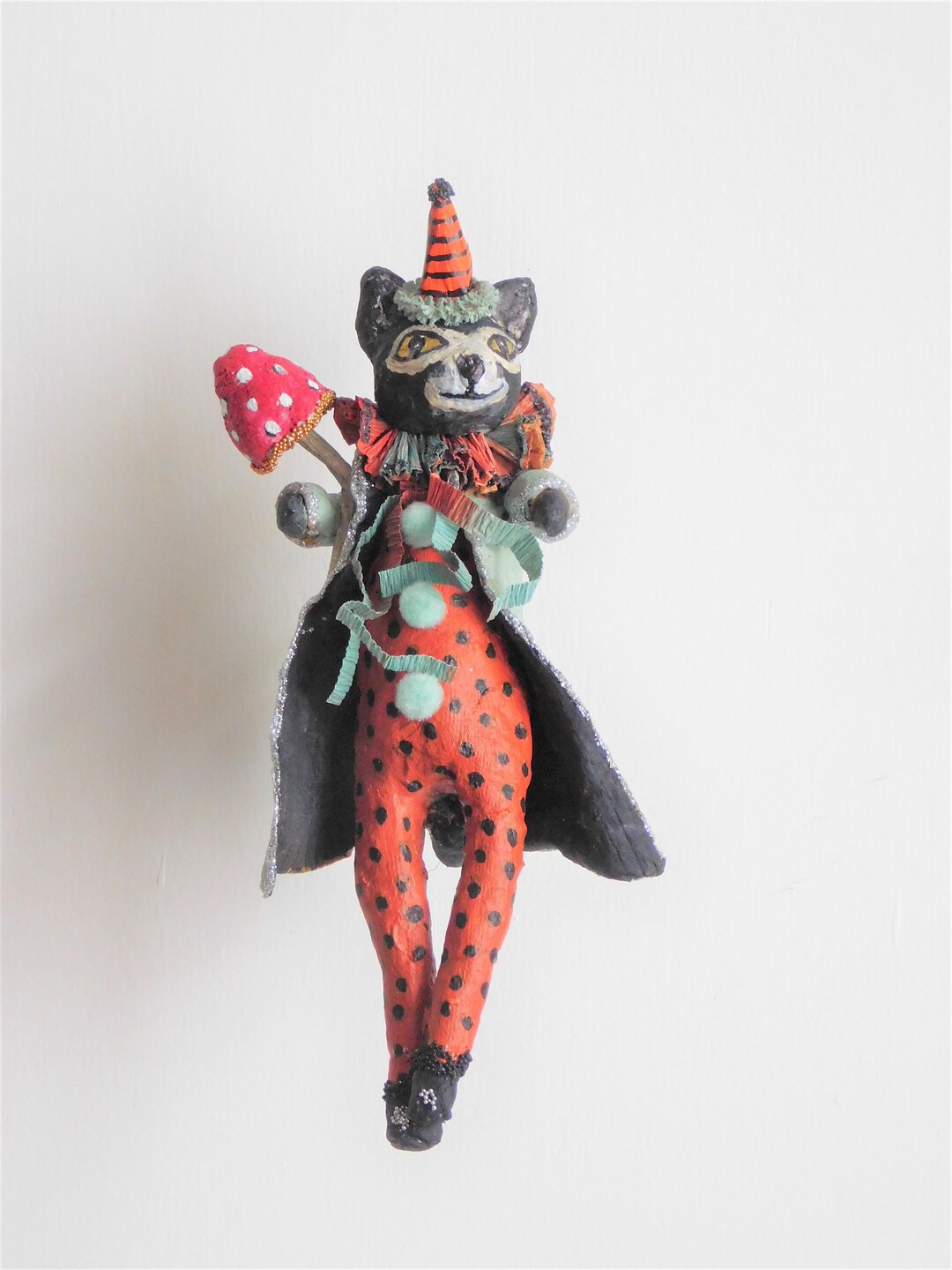 Spun Cotton Cat, Halloween Cat, Whimsical Autumn Cat - Etsy