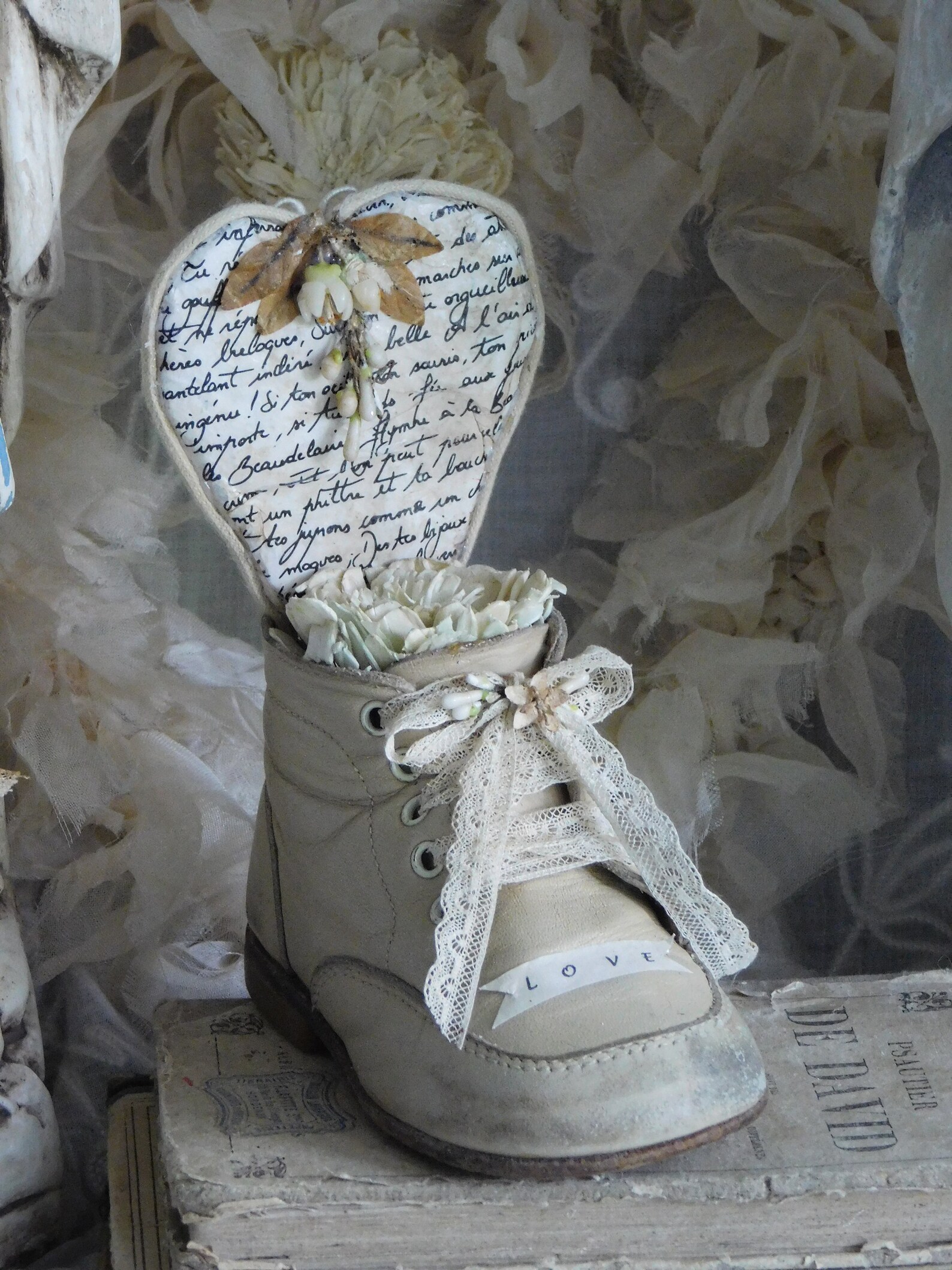 Altered Baby Shoe Repurposed Vintage Baby Shoe French Nordic | Etsy