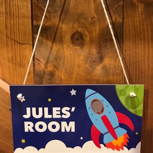 Personalised Wooden Door Signs for Your Home: Space Theme - Etsy UK