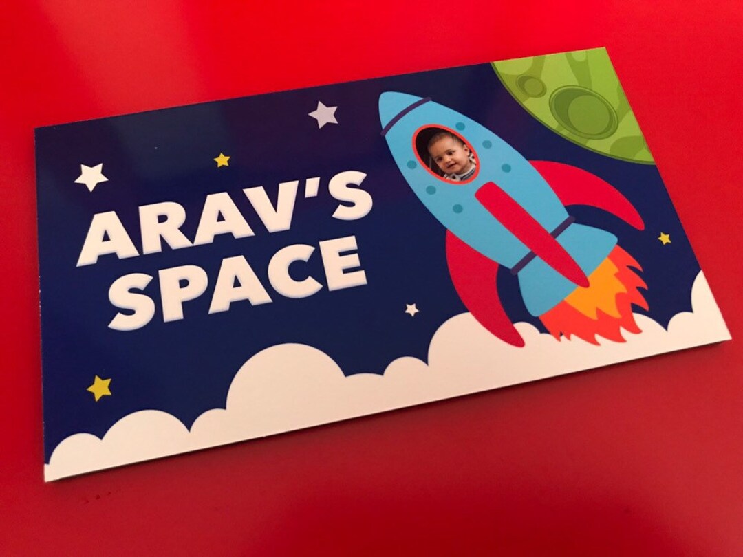 Personalised Wooden Door Signs for Your Home: Space Theme - Etsy UK
