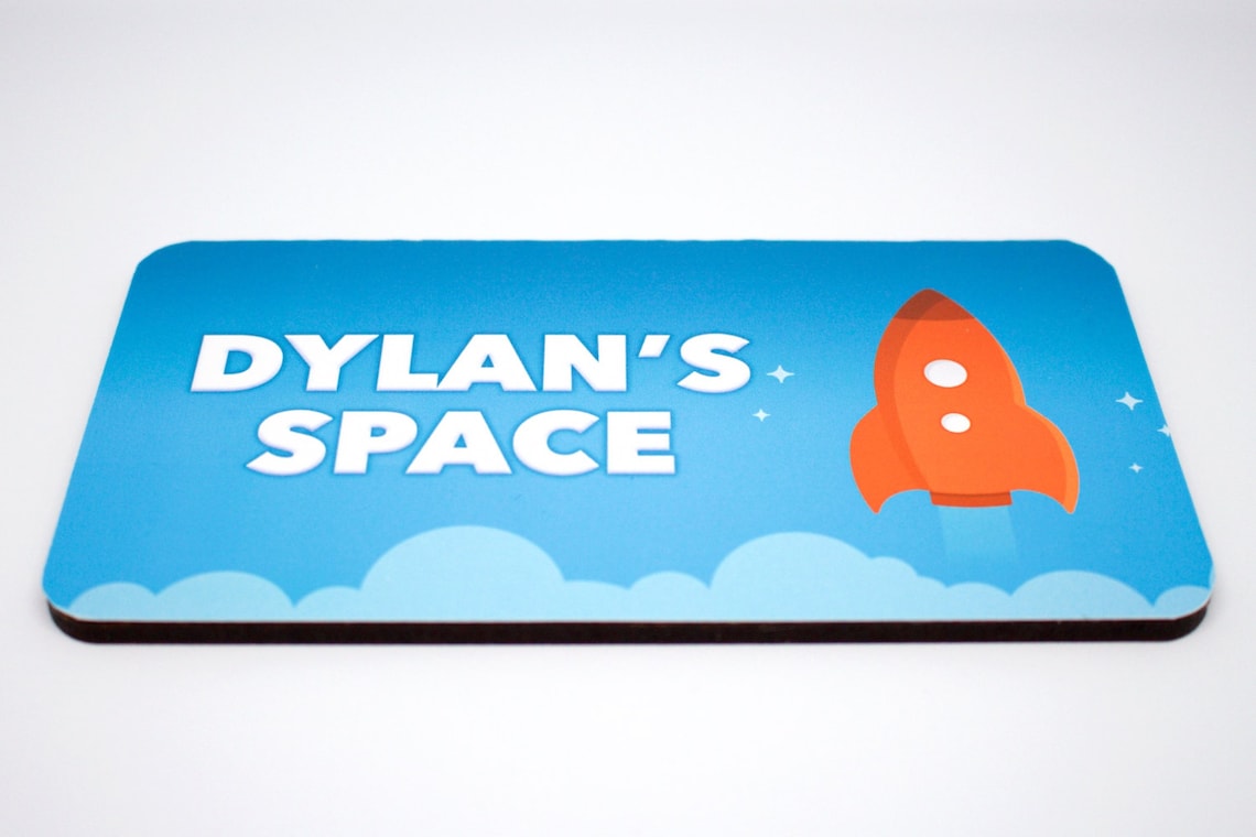 Personalised Wooden Door Signs for Your Home: Space Theme - Etsy UK