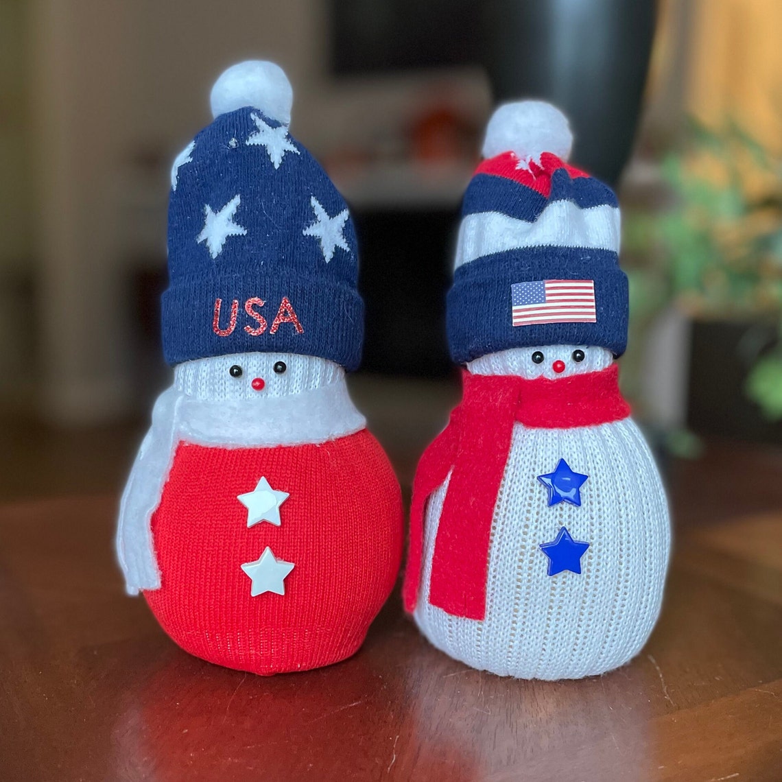 Sock Snowman America U.S.A. Sock Snowmen July 4th - Etsy
