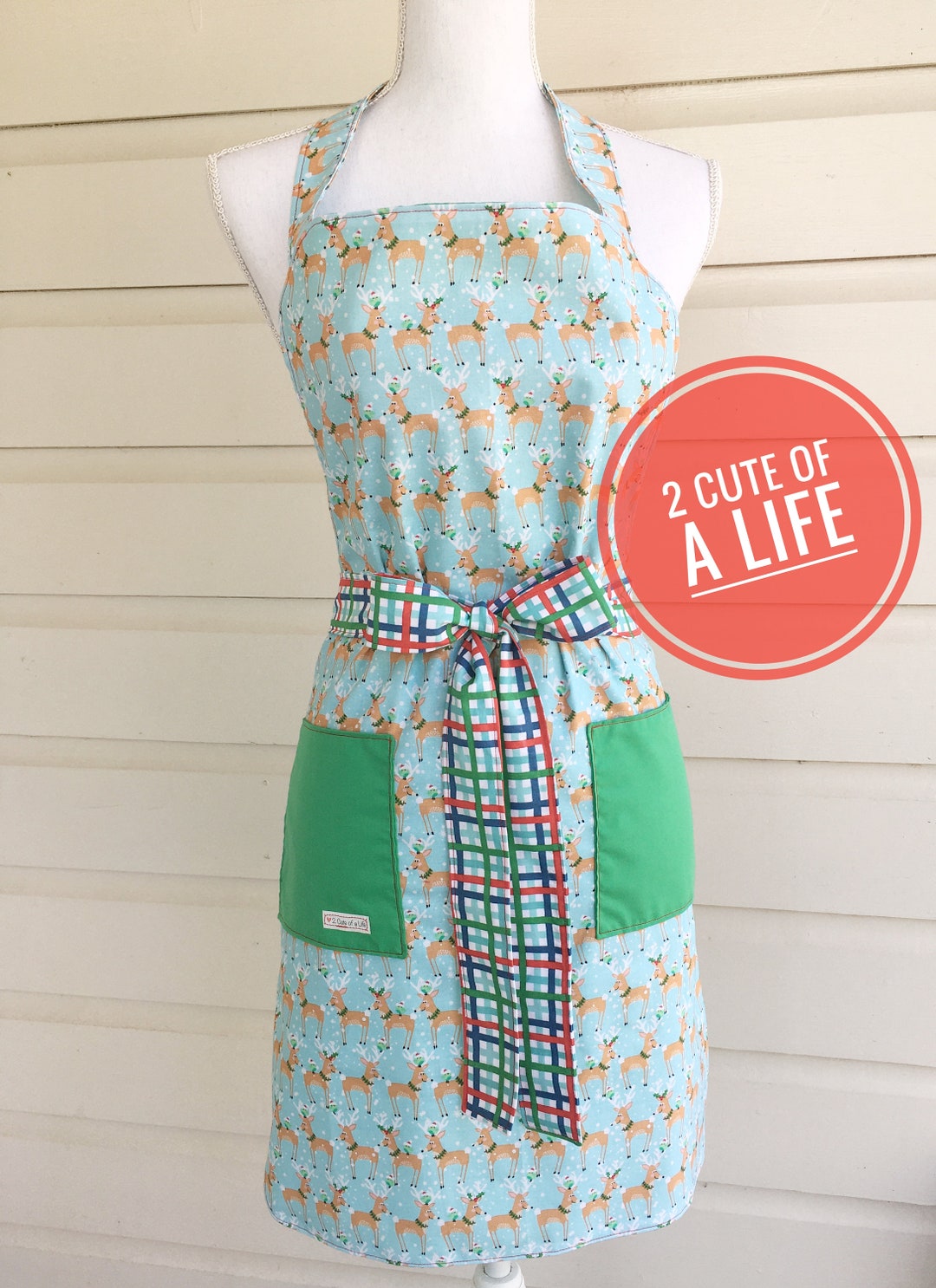 Womens Apron/aprons for Women/aprons for Adults/aprons for All/reindeers/christmas Apron/holiday ...
