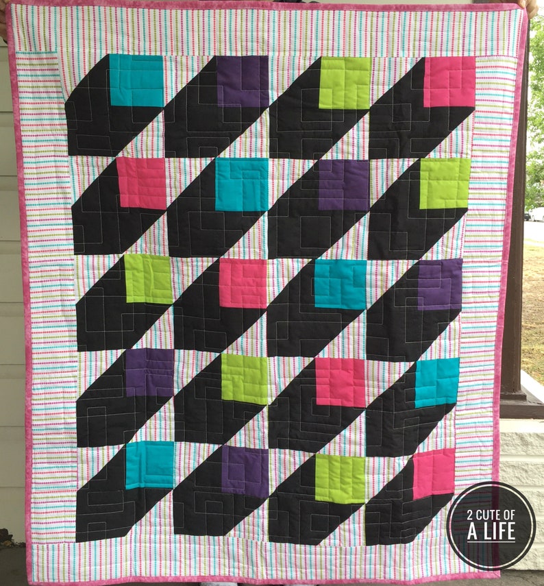Cube 3D Quilt/baby Quilt/quilts for Newborn/3d Quilt Pattern/quilt ...