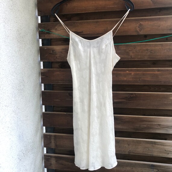 100% textured silk French vintage Barbara Paris white… - Gem