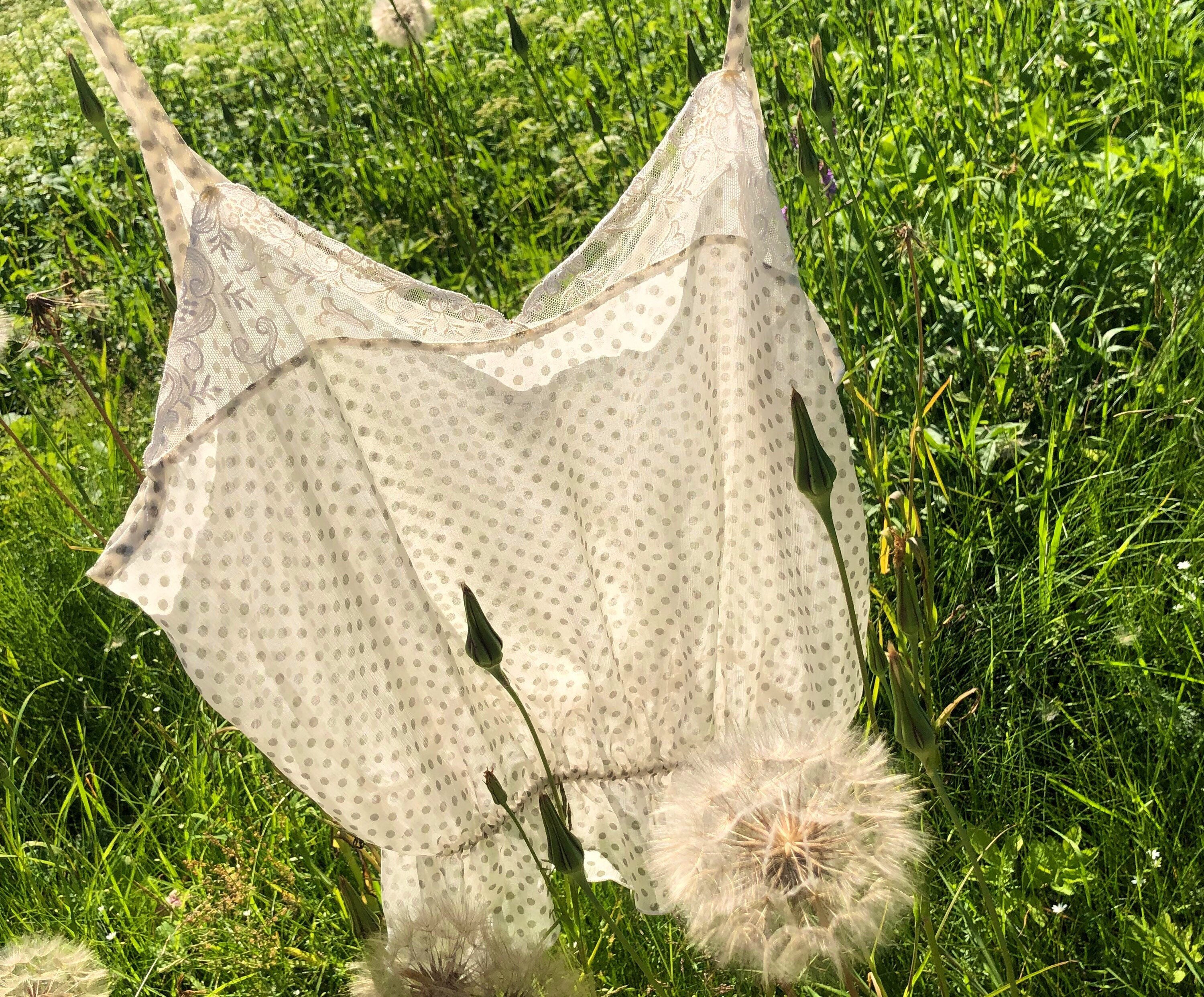 Swiss Vintage Hanro of Switzerland Lace Dotted See Through Camisole Top ...