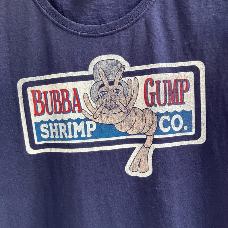 Bubba Gump Shrimp Co Forrest Gump Movie Blue T Shirt M-L - Etsy