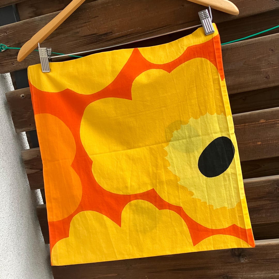 Marimekko Finland Unikko Poppy Print Yellow Orange Pillowcase - Etsy