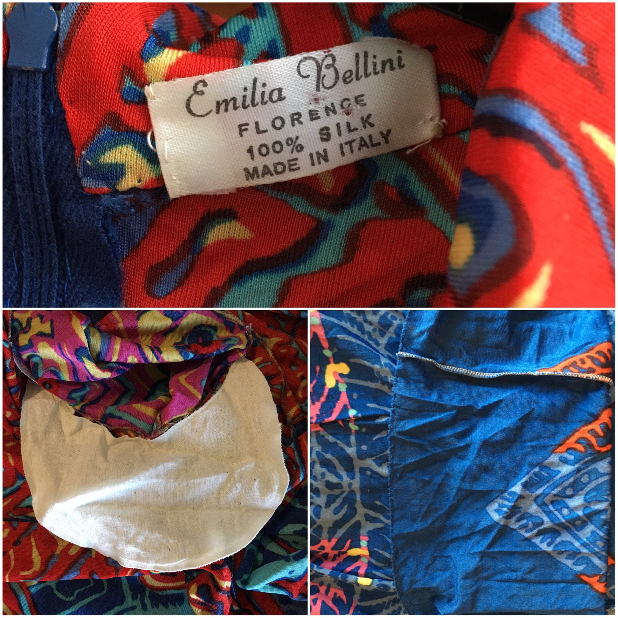 Emilia Bellini Italian Silk Jersey Print 1960s Vintage Dress / Cocktail ...