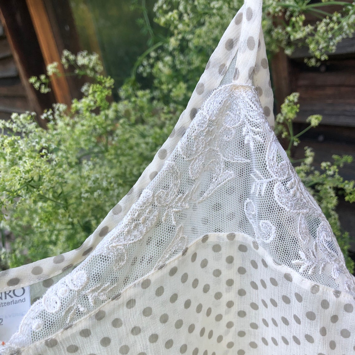 Swiss Vintage Hanro of Switzerland Lace Dotted See Through Camisole Top ...