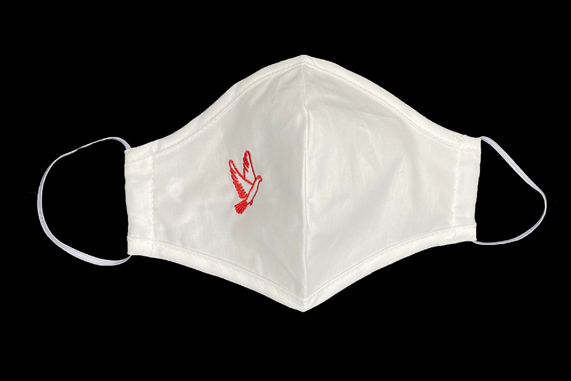Confirmation Face Mask White With Red Dove Embroidered - Etsy