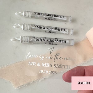 Love is in the Air Wedding Bubbles | Personalised Ceremony Send-off ...
