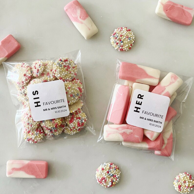 Fill Your Own Wedding Favours // His & Her Favourite // - Etsy UK