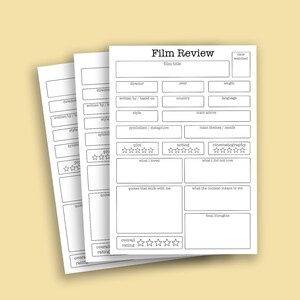 Printable Film Review, Movie Review in A4, A5, Letter - Etsy