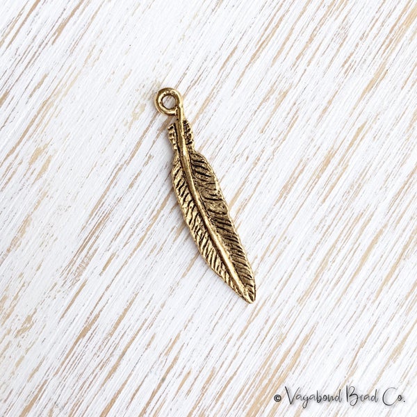 Feather Charm - Etsy