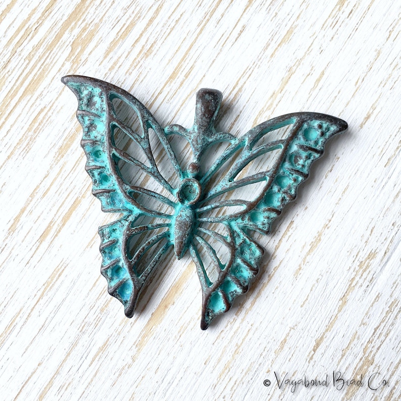 Rustic Butterfly Pendant 39mm X 32mm / 1pc Patina Butterfly - Etsy