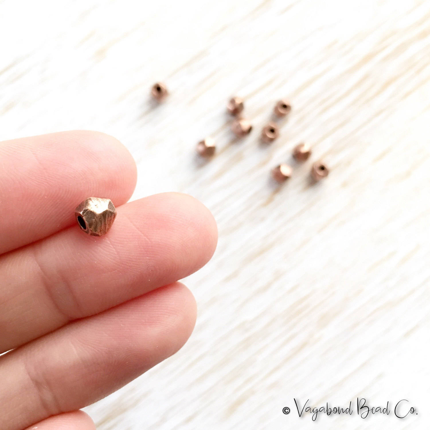 Small Faceted Antique Copper Metal Bead 6mm / 5pc Rustic - Etsy