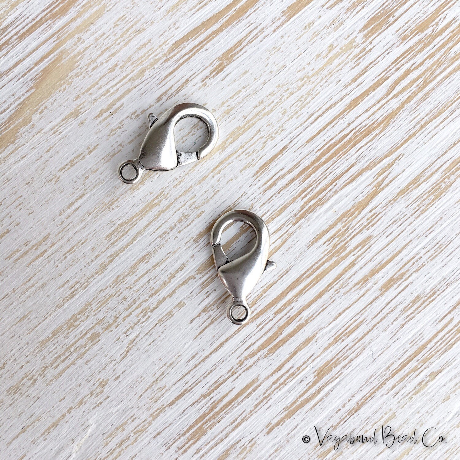 Antique Fine Silver Lobster Clasps 15mm / 3pc, Silver Plated Brass ...