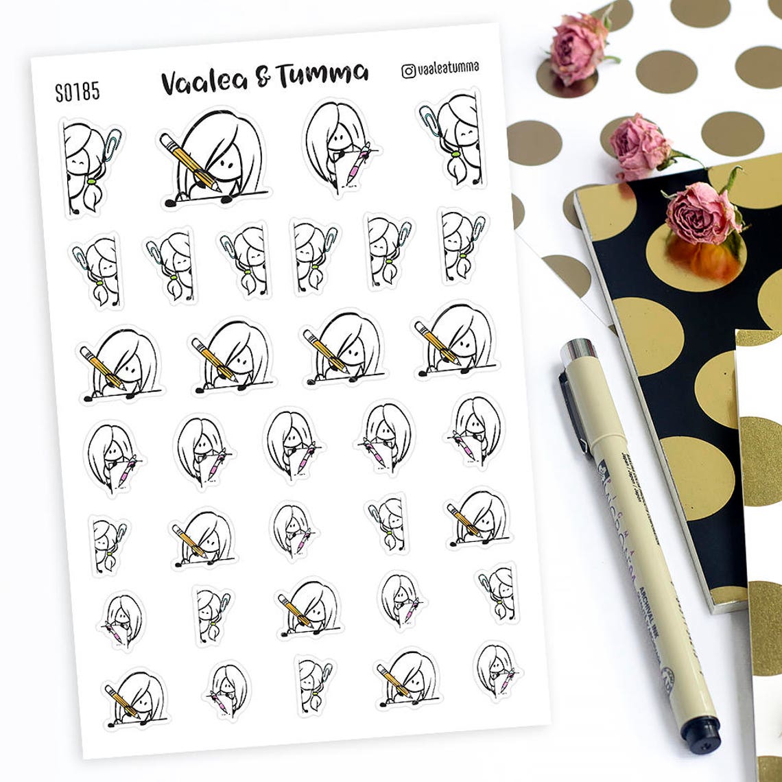 Peek-a-boo planner sticker Ensi S0185 Peekaboo stickers | Etsy